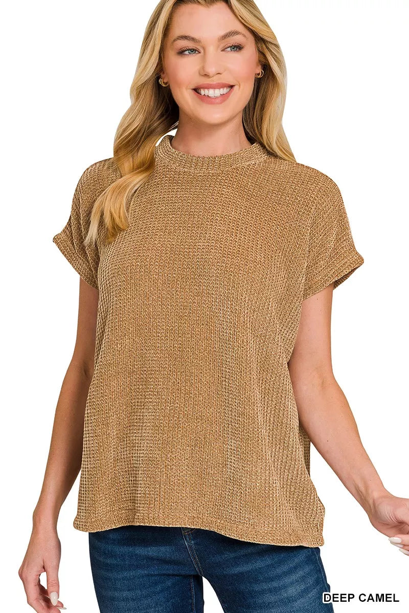 Zenana Chenille Waffle Cap Sleeve Sweater – Nona Louise
