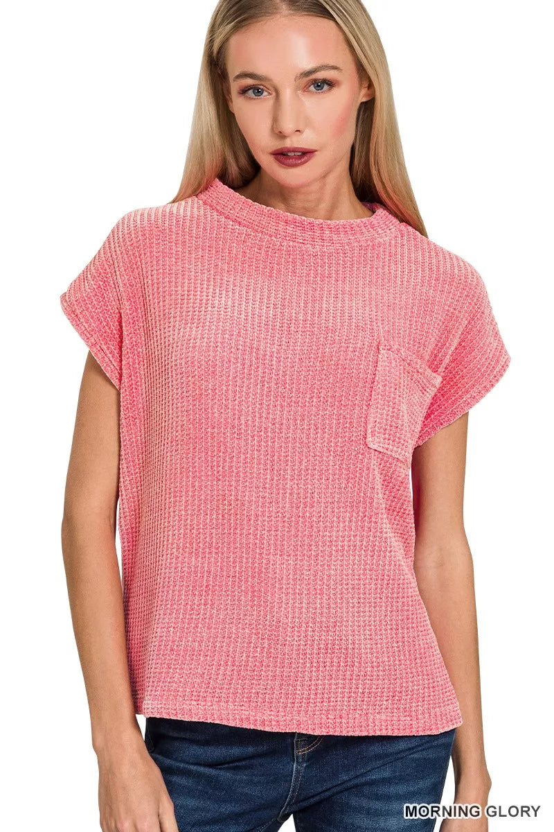 Zenana Chenille Waffle Short Sleeve Sweater – Nona Louise